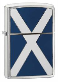 Scotland Flag Brushed Chrome Zippo Lighter 200S - TheLighterShop.co.uk